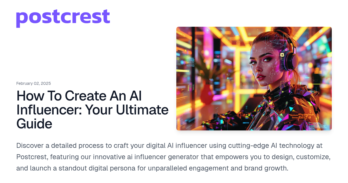 Postcrest Guide: Create Virtual Influencers With AI Tools