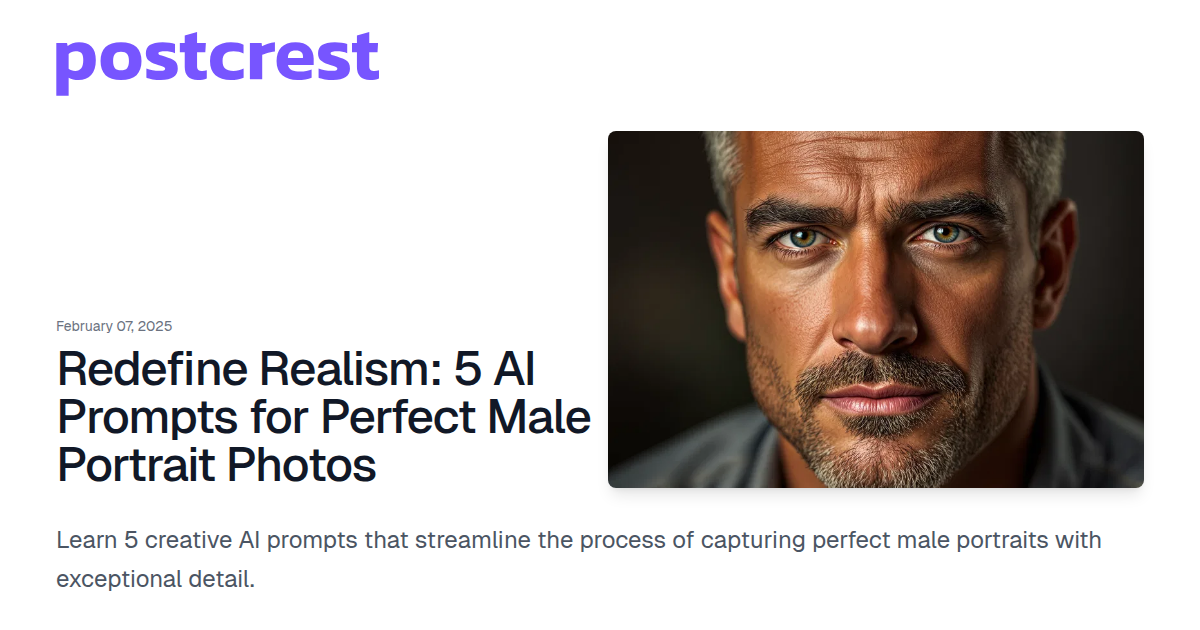 Perfect Male Portraits with AI: 5 Realism Prompts