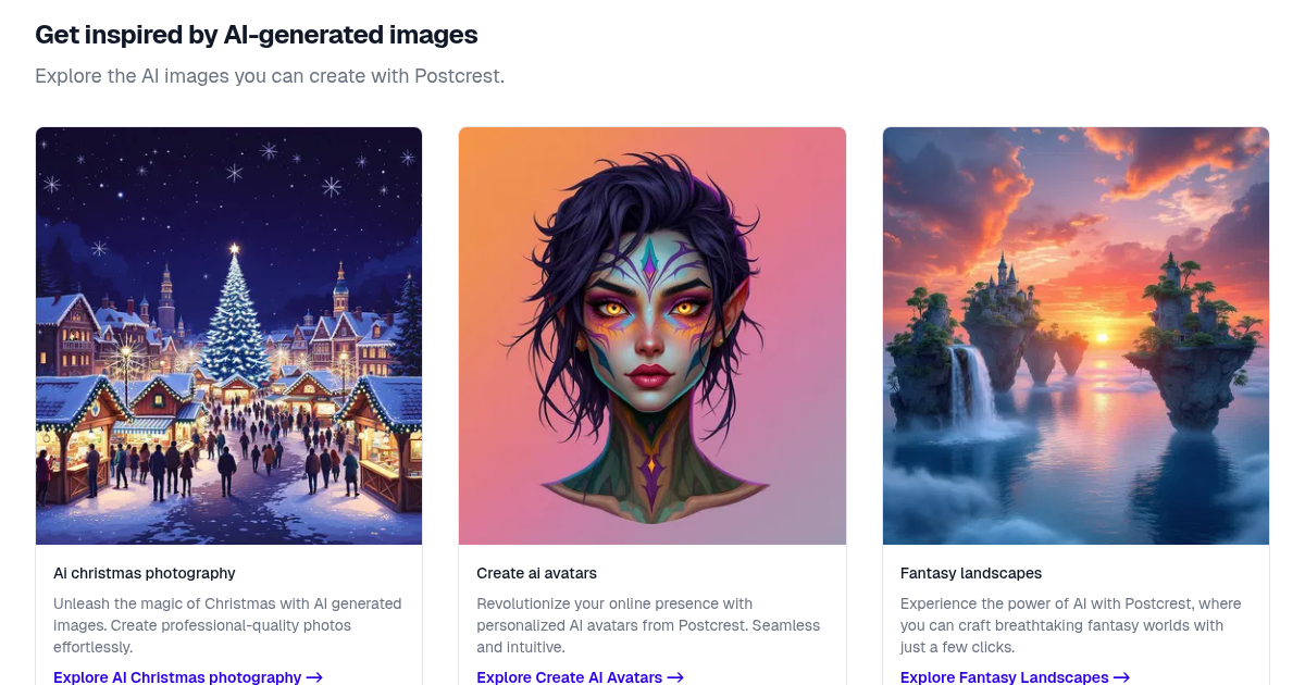 Get inspired by AI-generated images - Postcrest