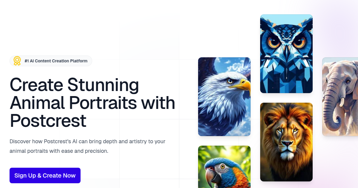 Create Animal Portraits with AI - Postcrest