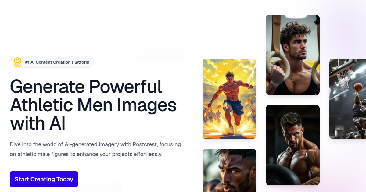 Create Stunning Athletic Men with AI - Postcrest