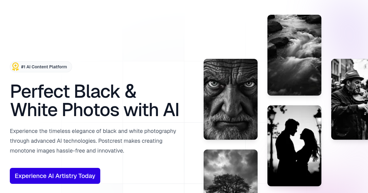 Create Black & White Photos with AI - Postcrest
