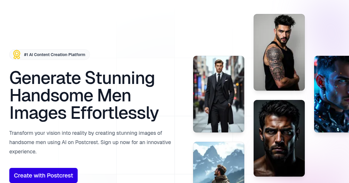 Create Stunning Handsome Men AI Images - Postcrest