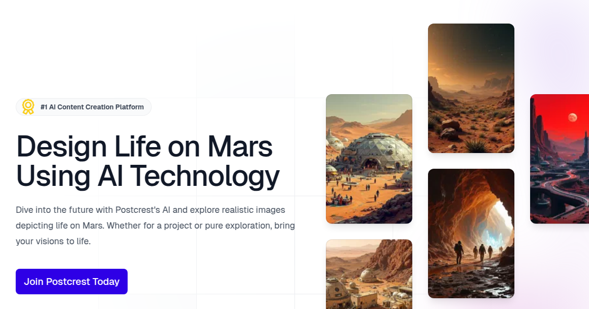 Generate Mars Imagery with Postcrest AI