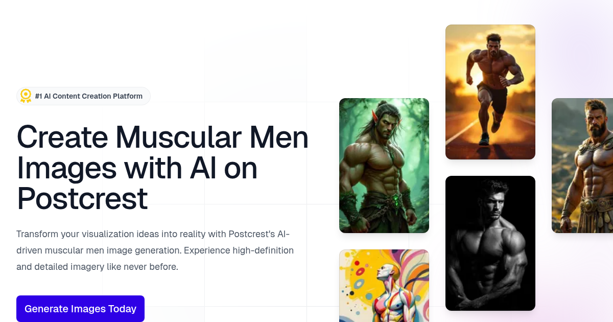 AI Muscular Men Image Generation - Postcrest