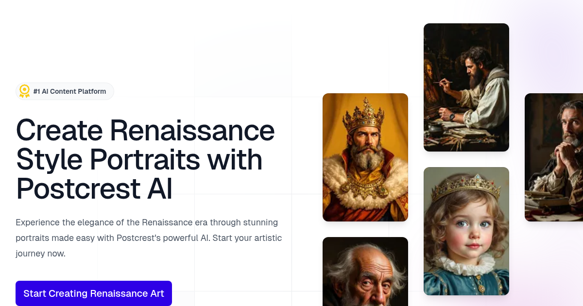 AI Renaissance Portrait Art Generator - Postcrest