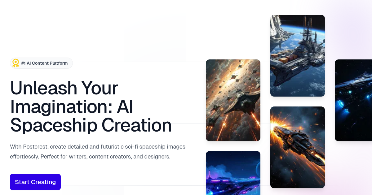 Generate Sci-Fi Spaceships with AI - Postcrest