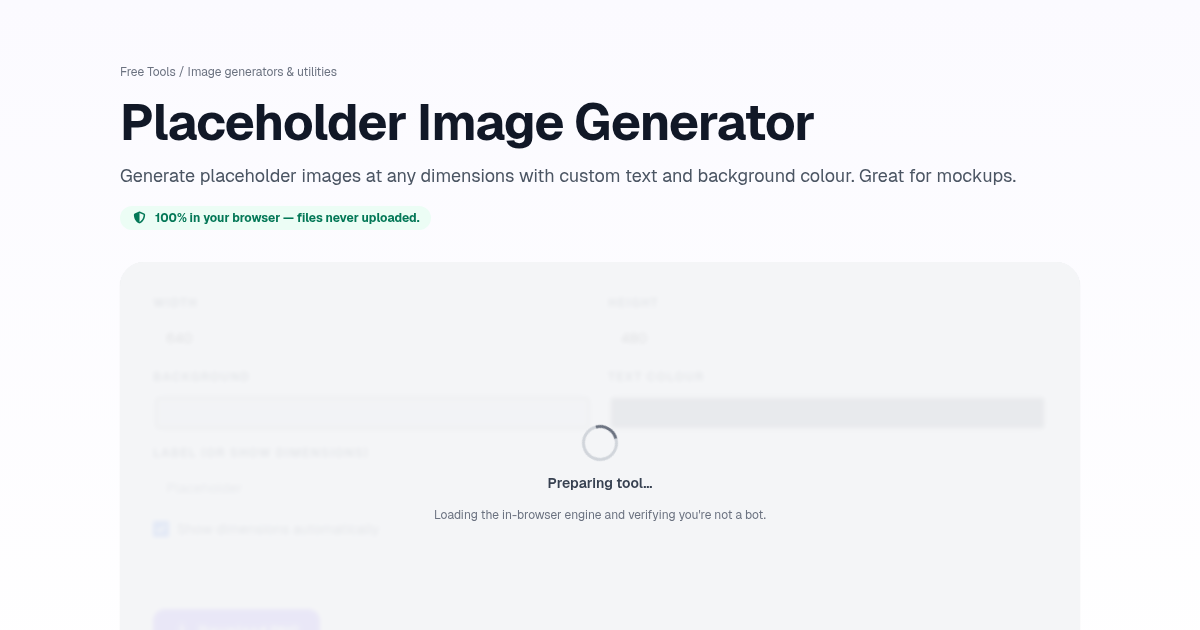 Placeholder Image Generator — Free, Private | Postcrest