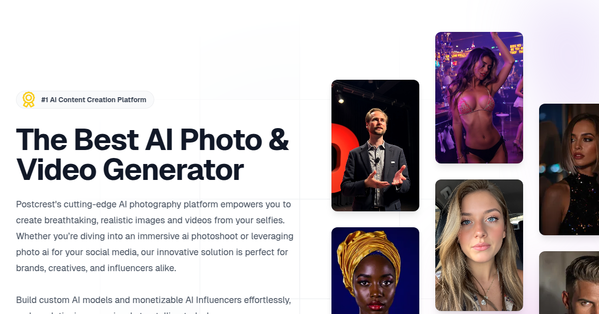 The Best AI Photo & Video Generator | Postcrest